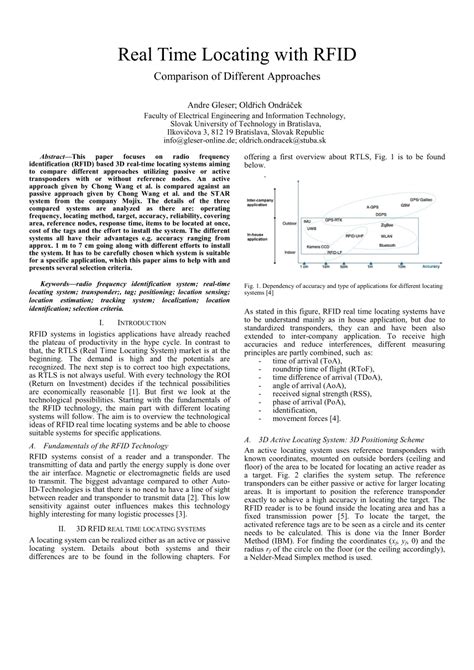 Pdf Real Time Locating With Rfid Comparison Of Different Approaches