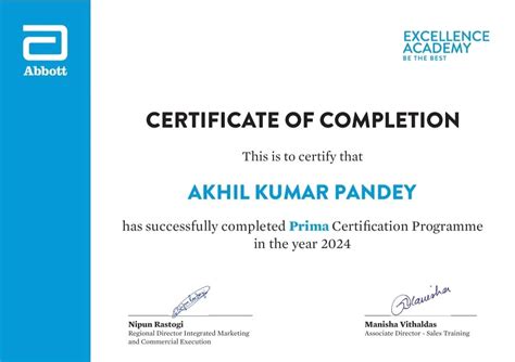 Akhil Pandey On Linkedin Excellence Certification Abbott 26 Comments