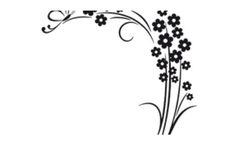 Corner Flower Design Png Black And White Polish Your Personal Project
