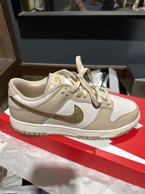 Nike Dunk Low Phantom Metallic Gold Womens Fashion Footwear