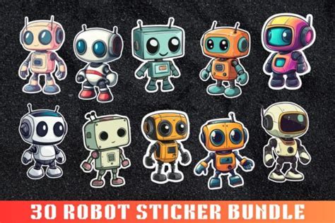 Robot Sticker Bundle Graphic By Zahed6525 · Creative Fabrica