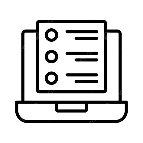 Onlineexam Line Icon Vector Computer Education Exam PNG And Vector