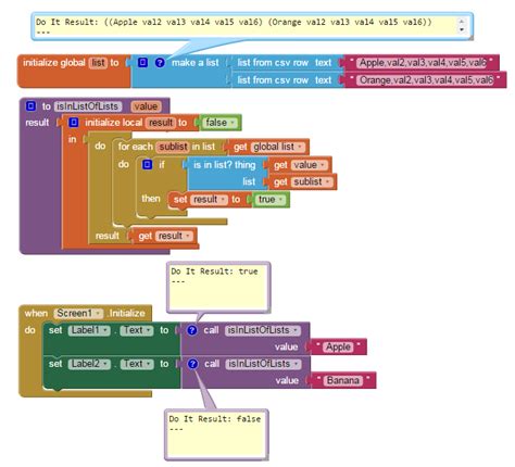 Android App Inventor Listing Variables Stack Overflow