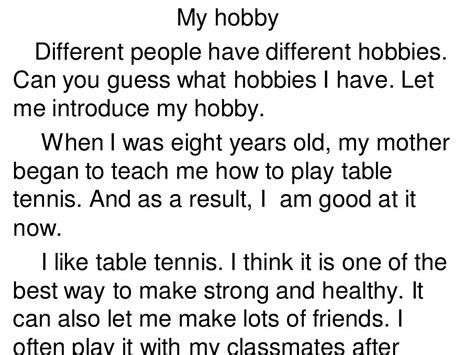 My Hobby Word