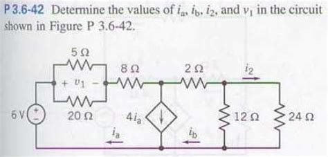 solved determine the values of ia ib i2 and v1 in the