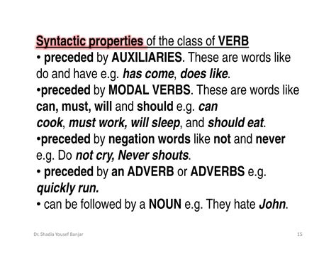 Syntactic Categories By Dr Shadia Yousef Banjarppt Compatibility