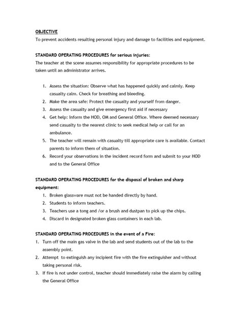 Tle Laboratory Sop Pdf