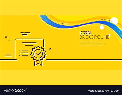 Certificate Line Icon Verified Document Sign Vector Image