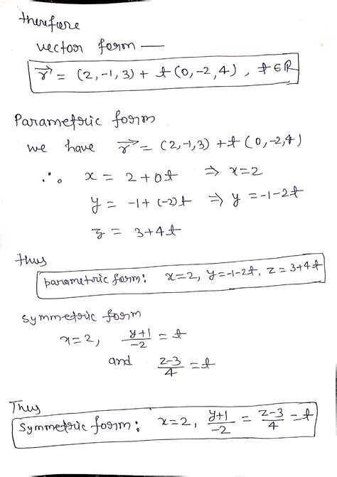 Solved 10 Determine Vector Parametric And If Possible Symmetric
