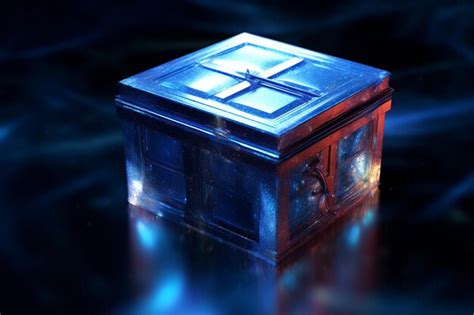 Premium Photo Shiny Blue Box