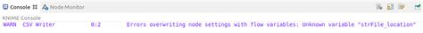 Errors Overwriting Node Settings With Flow Variables Unknown Variable