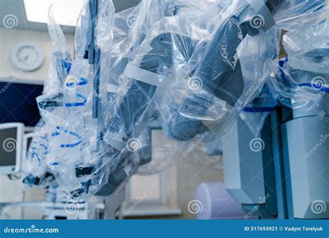 Endoscopy Hospital Robot Arm Surgery Robot Da Vinci Stock Image