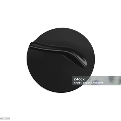 검은 색 붙어 둥근 구겨진 스티커 모형 흰색 배경에 접착제 주름 효과와 접착제 명확한 검은 종이 또는 플라스틱 스티커 라벨 빈