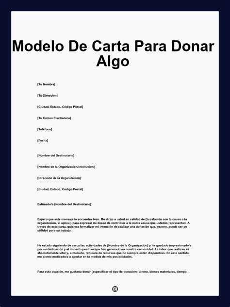Modelo De Carta Para Donar Algo