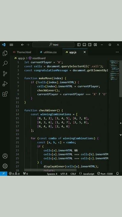Make Tic Tac Toe Game Using Html Css And Javascriptcss Coding Webdesign Javascript Htmlcss