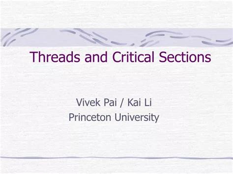 Ppt Threads And Critical Sections Powerpoint Presentation Free Download Id6249643