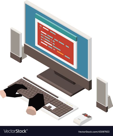 Hacker Isometric Icon Royalty Free Vector Image