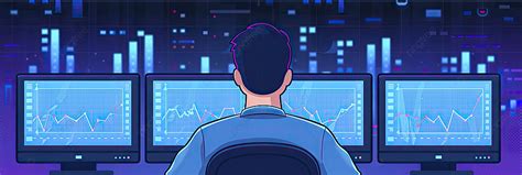 A Data Analyst Sitting At His Desk With Multiple Monitors Displaying