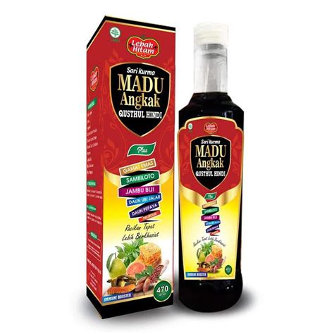 Jual Sari Kurma Madu Angkak Lebah Hitam 470gr Plus Qh Jambu Biji Daun