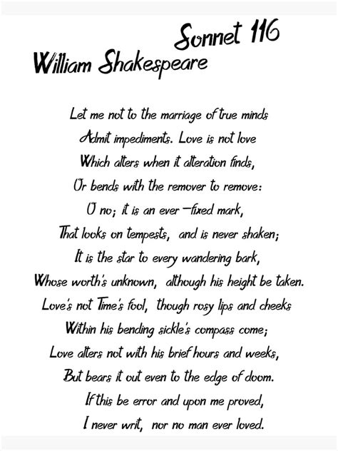 William Shakespeare Sonnet T Shirt Poster For Sale By Bitsnbobs Redbubble