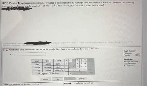 Solved 10 Problem 2 A Soccer Player Extends Her Lower