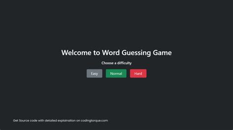 Word Guessing Game Using Html Css And Javascript Coding Torque