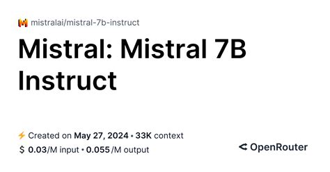 Mistral 7b Instruct Api Providers Stats Openrouter