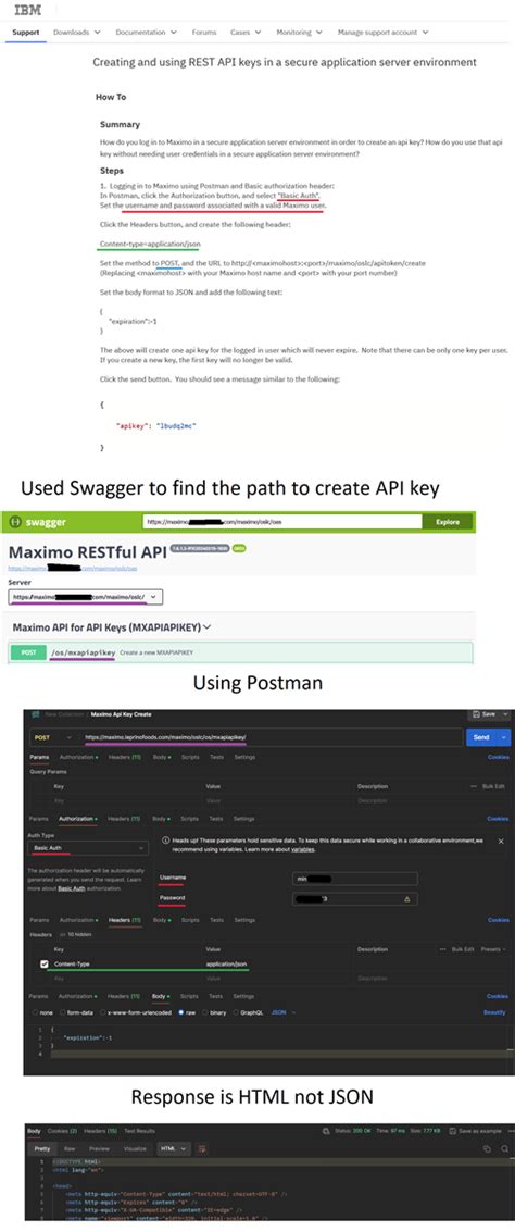 Unable To Create Apikey Maximo