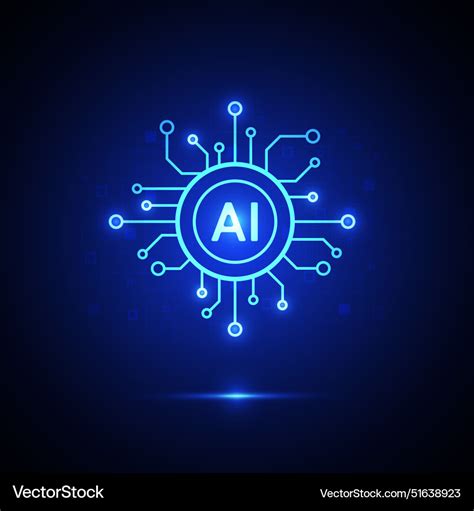 Artificial Intelligence Circuit Line Style Vector Image