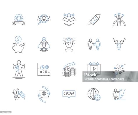 번영 라인 아이콘 모음입니다 부 풍요 성공 번영 재산 재물 부유 벡터 및 선형 그림 풍요 풍요 고급스러움 개요 표지판 세트