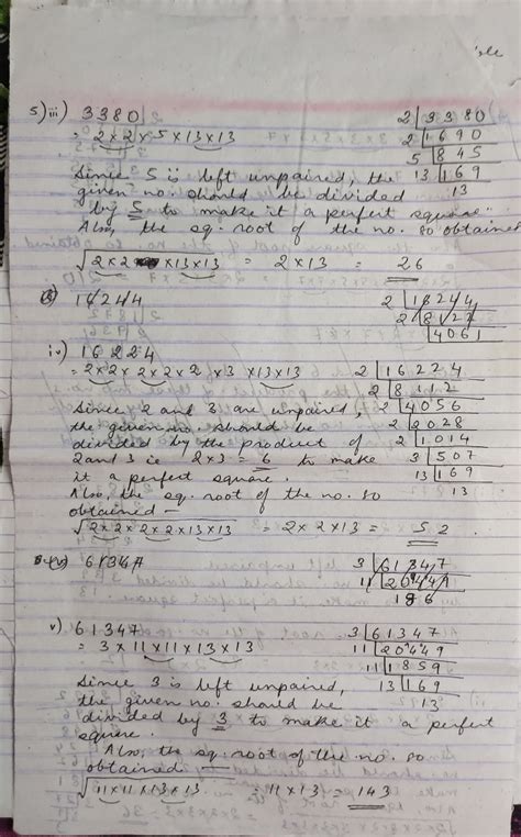 Ex 3 3 Squares And Square Roots Class 8 Mathematics M L Agarwal