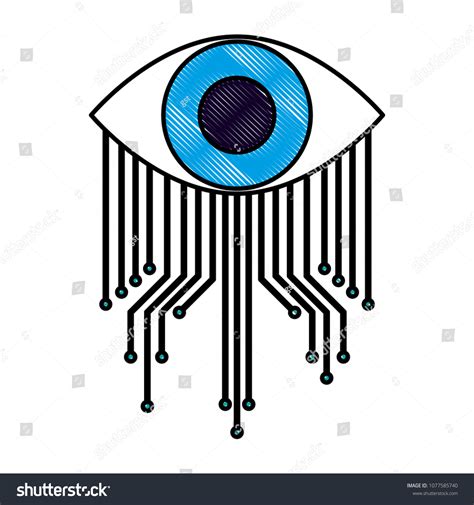 Cyber Security Eye Surveillance Image Stock Vector Royalty Free 1077585740 Shutterstock