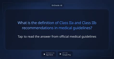 What Is The Definition Of Class Iia And Class Iib Recommendations In