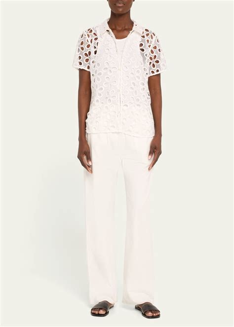 Bode Primrose Floral Lace Button Down Shirt Bergdorf Goodman