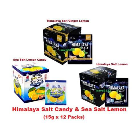 Himalaya Salt Candy And Sea Salt And Lemon Candy 15g X 12 Sachets Box