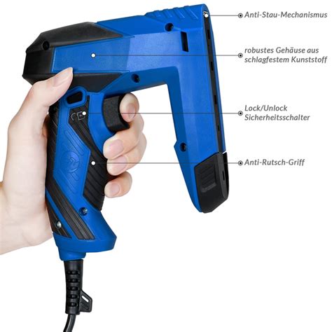 Elektrische Tacker Blauw Zwart Inclusief Nietjes En Nagels Deubaxxl