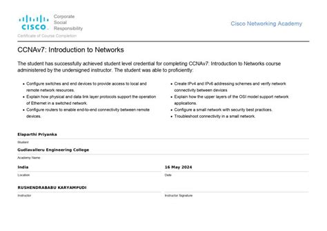 Completed Introduction To Networks Course Priyanka Elaparthi Posted On The Topic Linkedin