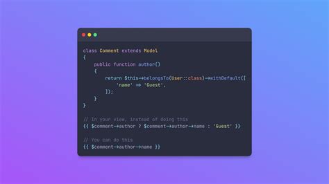 laravel define default model data for belongsto relationships