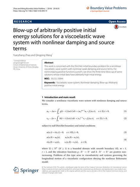 Pdf Blow Up Of Arbitrarily Positive Initial Energy Solutions For A Viscoelastic Wave System