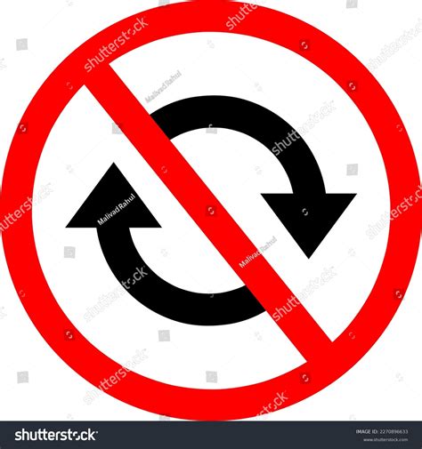 No Arrow Sign Reload Refresh Rotation Stock Vector Royalty Free