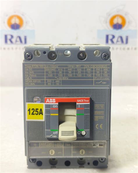 Abb Tmax Xt2n 160 125amp Circuit Breaker Mccb 3 Pole Raj Electricals