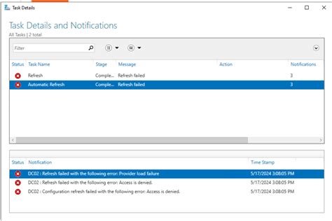 Server Manager Refresh Failed Rsysadmin