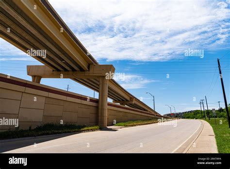 Bridge Overpass On Highway Structural Overpass In Perspective