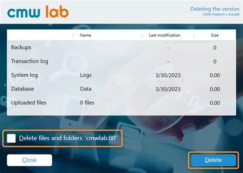 Deleting A Cmw Platform Instance