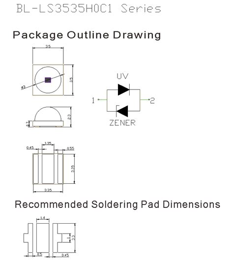 3535 SMD Led Diode UVA LED UVA 390 400nm LED Diode And LED Display