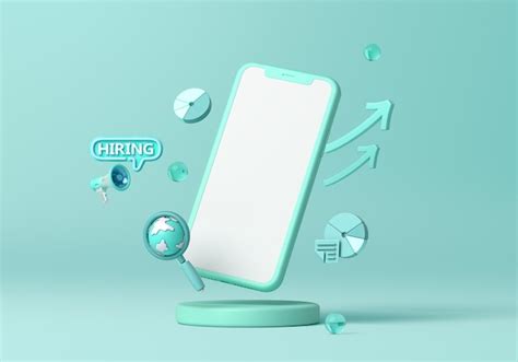 Free Psd Mobile Hiring App 3d Rendering