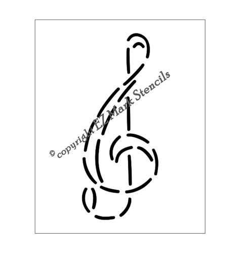 Treble Clef Stencil Music Notes Collage 6x6 Inches