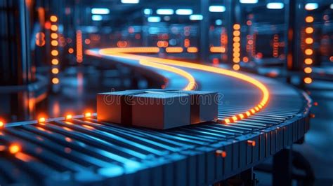 Aerial View Of Efficient Warehouse Package Sorting System In High Tech Logistics Environment