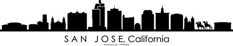 San Jose City California Skyline Silhouette Vector De Stock Libre De