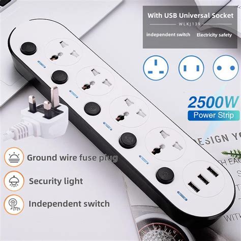 New Power Socket Expansion Multi Functional Household Socket 2m 3m 5m Power Extension Cord With